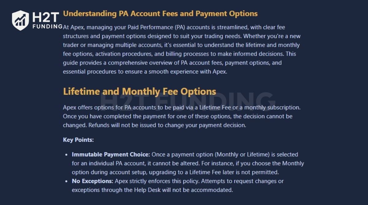 Apex Trader Funding Activation Fee: Fees & What to Expect
